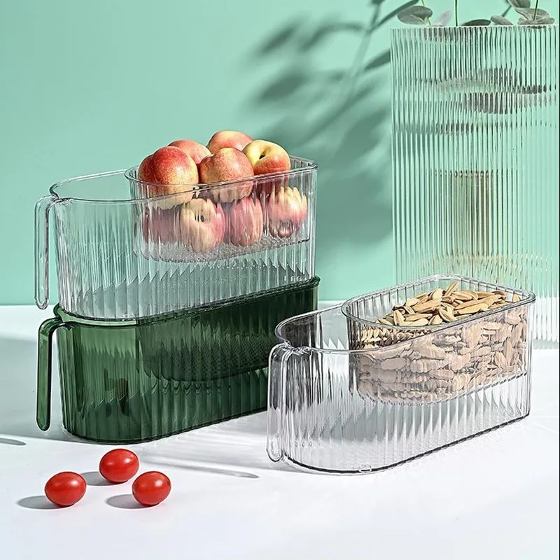 2pcs-2023-New-Double-Layer-Fruit-Basket-Bowl-Drainer-Refrigerator-Fresh ...