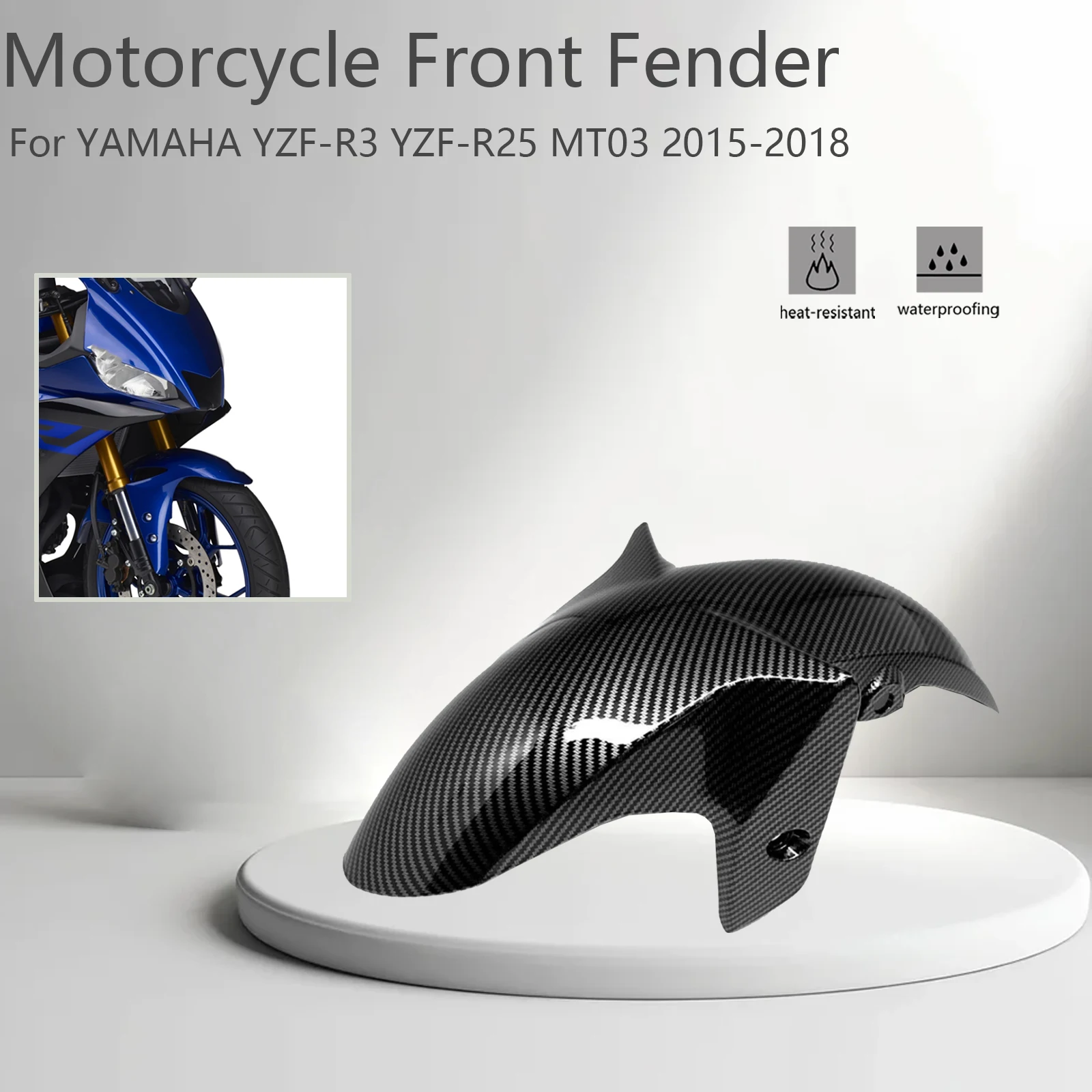 Motorcycle Front Fender For Yamaha YZFR3 YZF-R3 YZF-R25 YZFR25 MT-03 ...