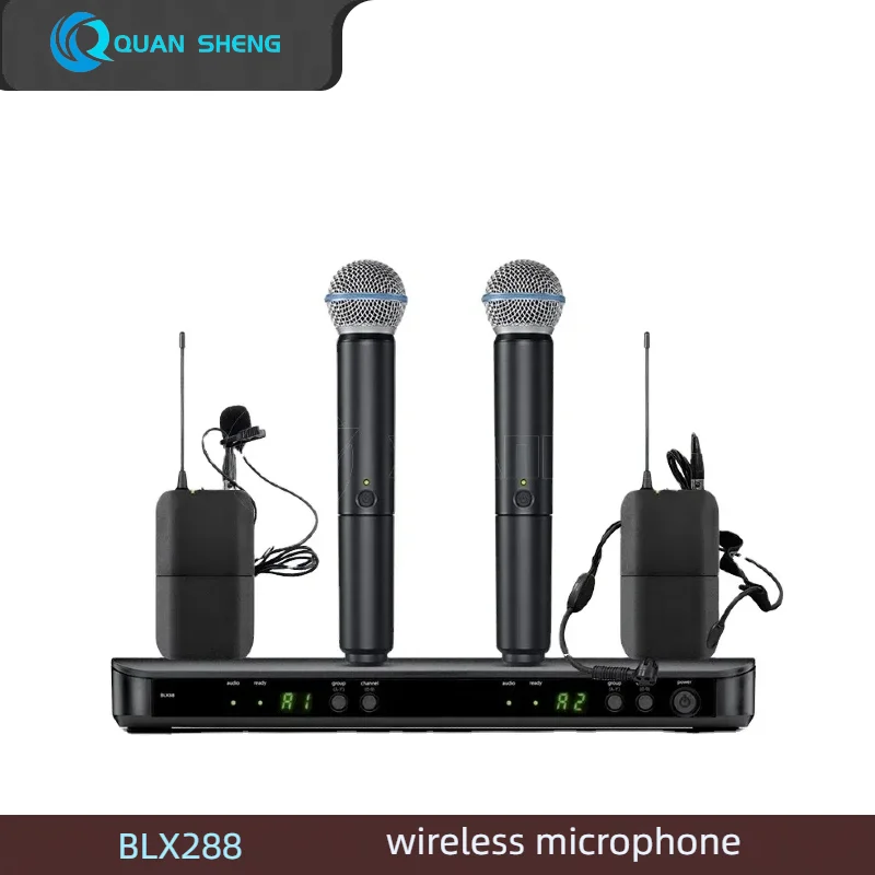 Professional-BLX288-PG58-SM-58-Karaoke-Dual-Channel-Lavalier-Vocal-Mic ...