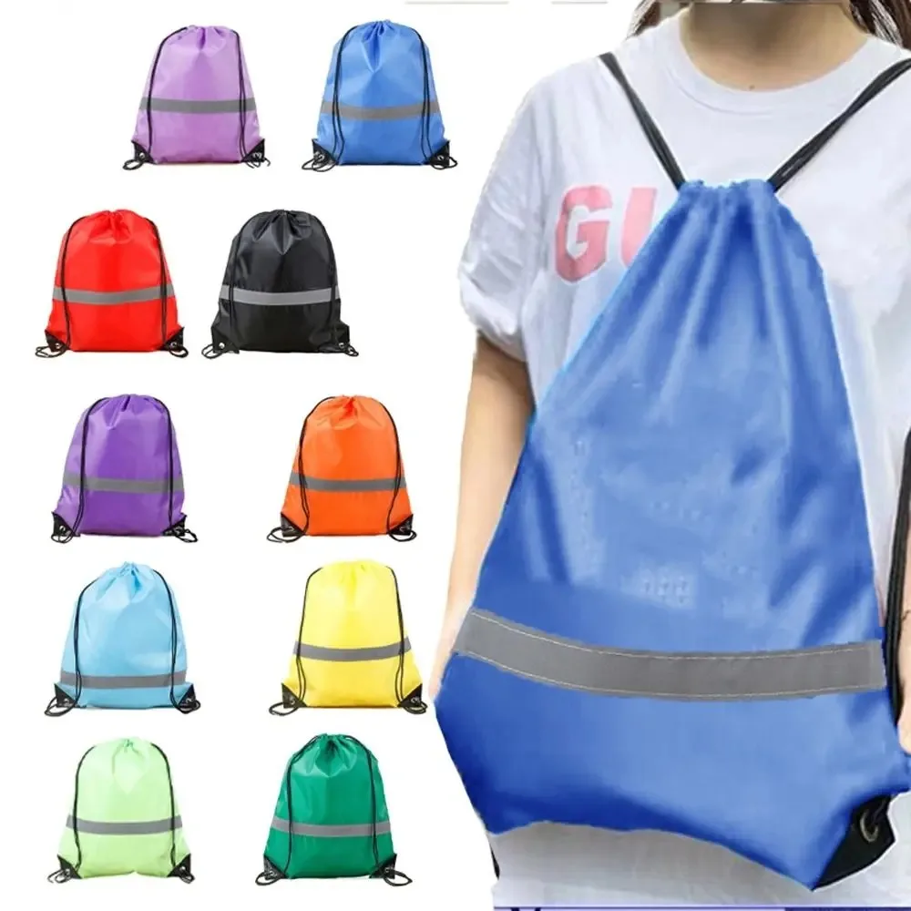 New Ruched Nylon Drawstring Backpacks Canves Sports Fitness Shoulder ...