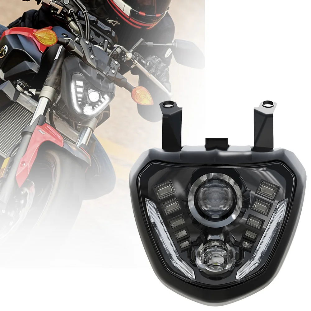 Faro-delantero-LED-para-motocicleta-Yamaha-faro-delantero-con-DRL ...
