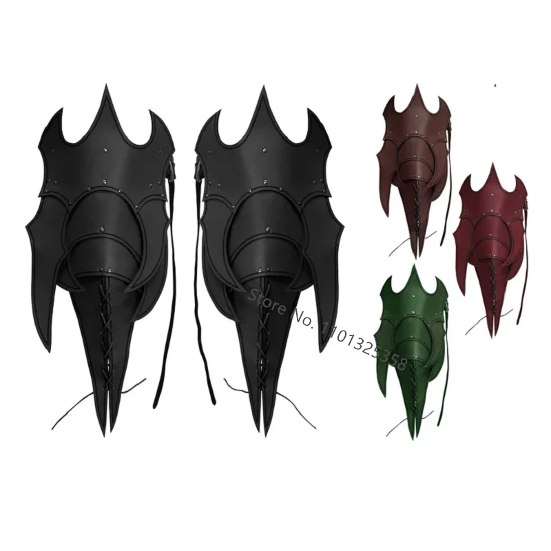 Leather Pauldrons Spaulders Medieval Shoulder Armor Viking Costume ...