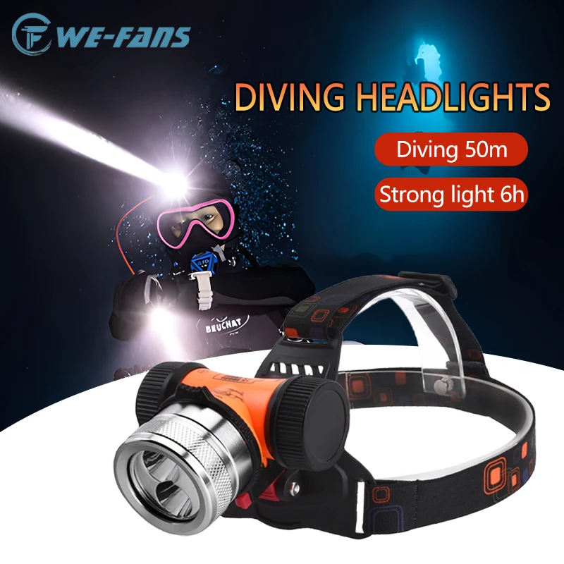 High-Power-Double-Lamp-Bead-LED-Diving-Headlamp-Flashlight-Torch-IP68 ...
