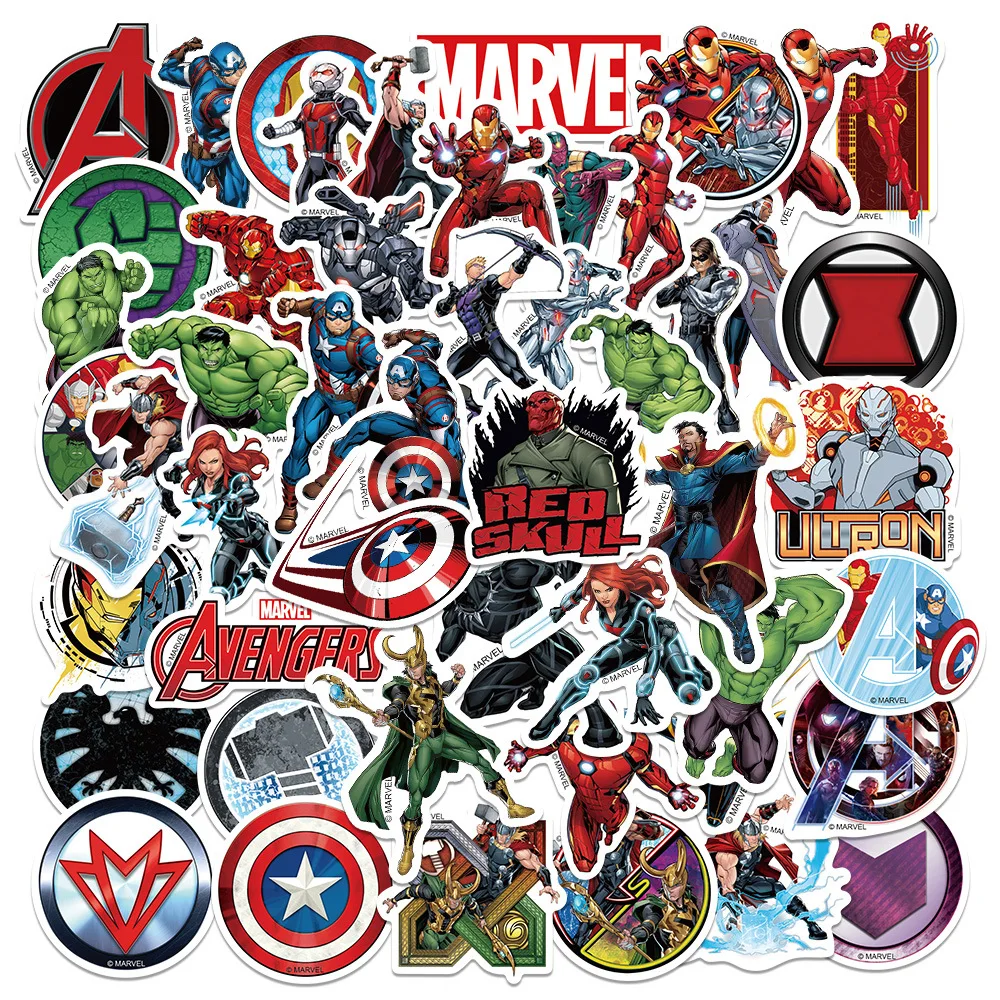 50PCS-Disney-Marvel-Sticker-Anime-Figure-Iron-Man-Steve-Rogers-Cartoon ...