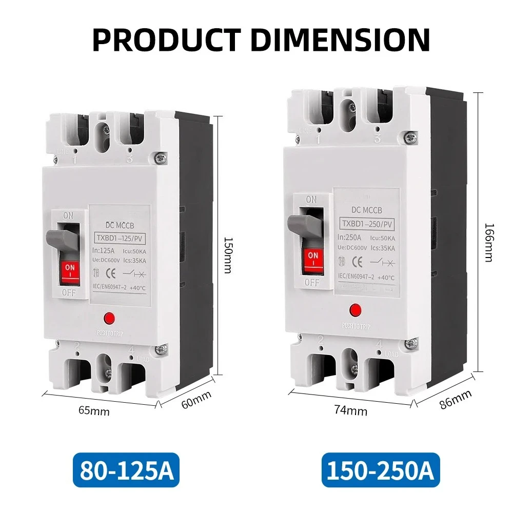 Solar Molded Case DC Circuit Breaker MCCB Overload Protection Switch ...