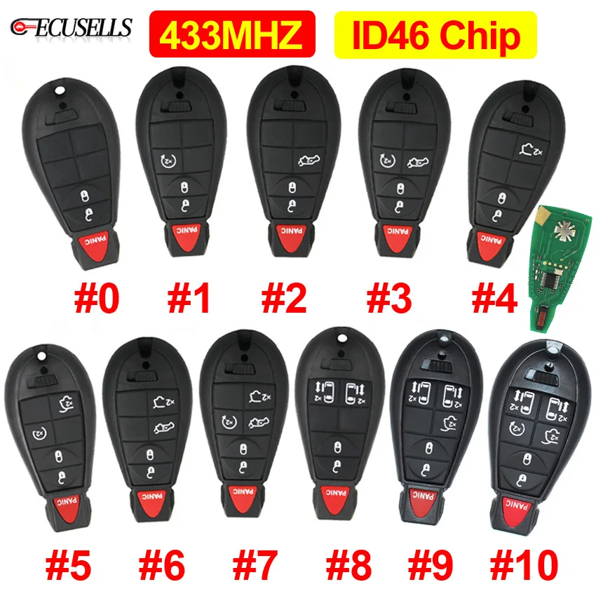 2/3/4/5/6/7 Button Remote Smart Car Key 433mhz Id46 Pcf7941 Chip For ...