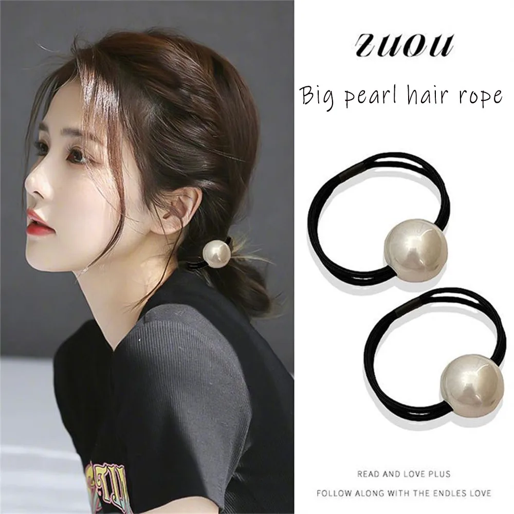 Women-Artificial-Large-Pearl-Hair-Rope-High-Elasticity-Double-Layer ...