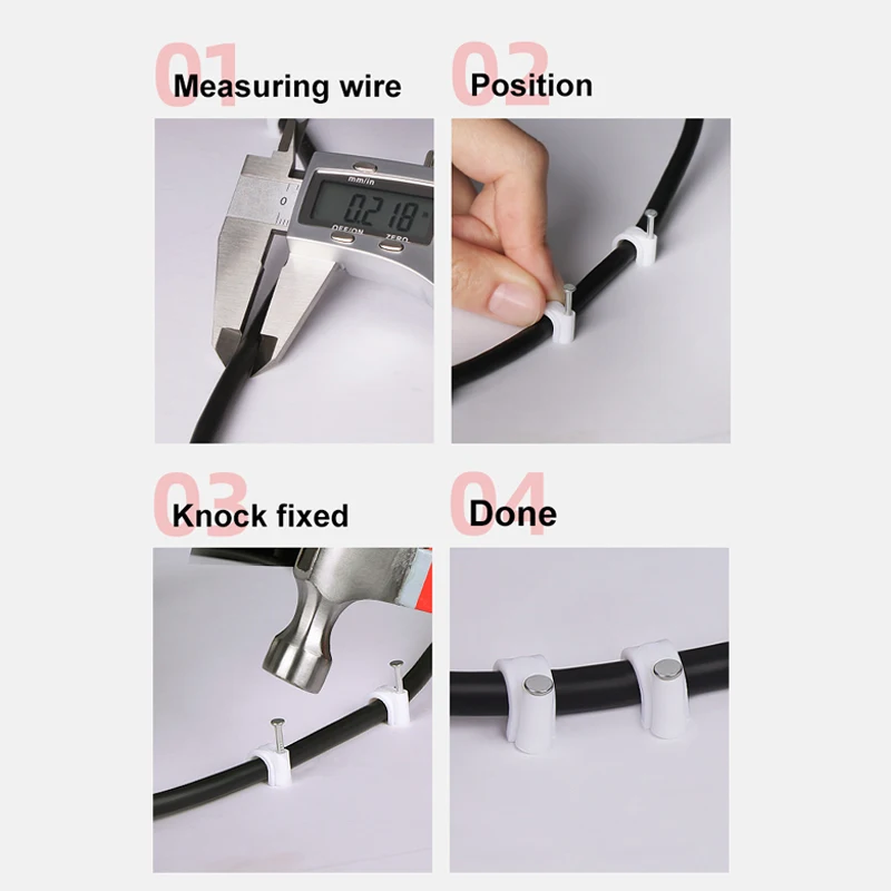 Clips de fil de câble - MARQUE - 16MM - Plastique - Noir - Gestion ...