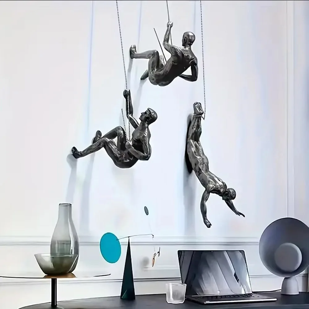 Creative Climbing Man Series Statue Wall Decoration Unique Touch Retro ...