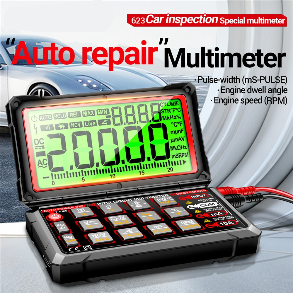 Car-Auto-Repair-Multimeter-20000Count-Digital-RPM-Dwell-ms-Pluse-AC-DC ...