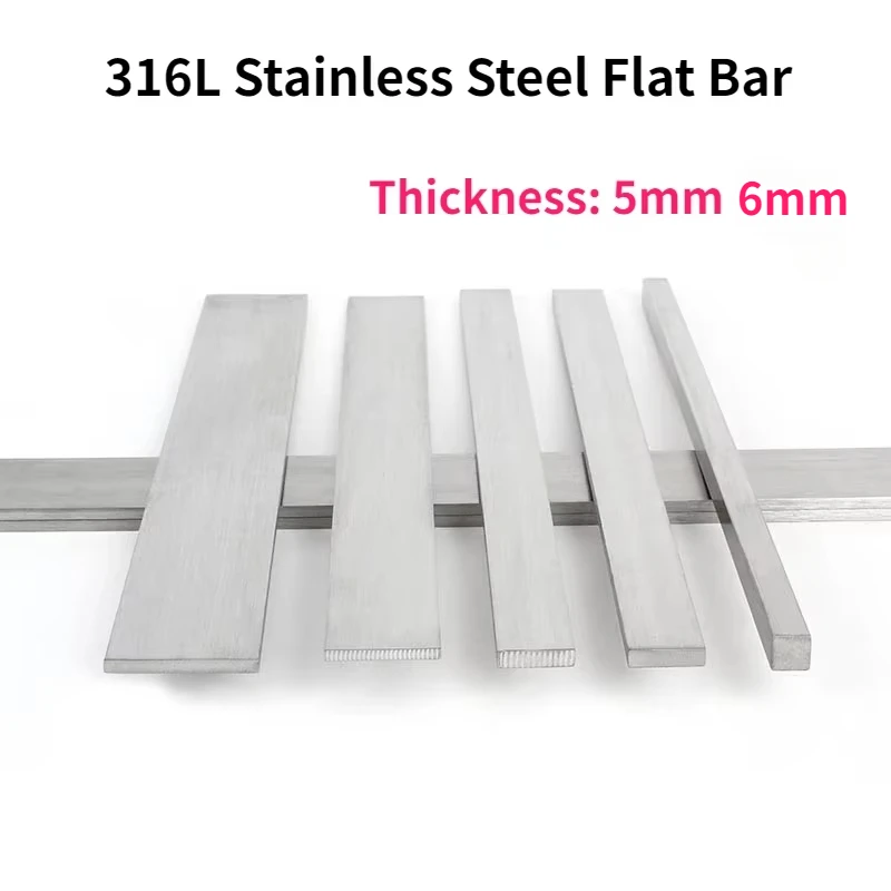 1Pc Length 100/200/300/500mm 316L Stainless Steel Flat Bar Flat Plate ...