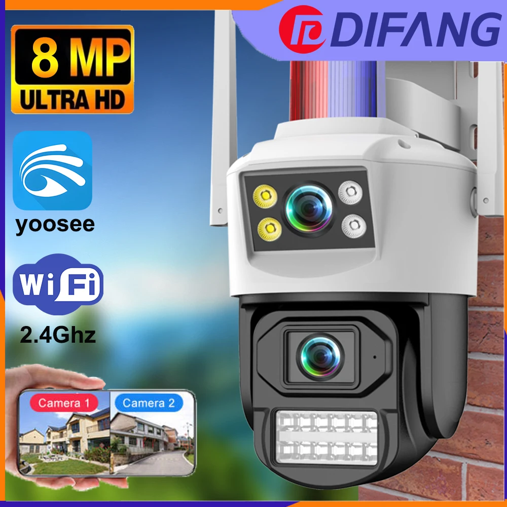 DIFANG-4K-Dual-Lens-outdoor-Wifi-Security-Camera-two-way-audio-Color ...