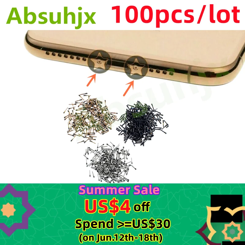 100pcs Back Cover Screw for iPhone X XS 11 12 13 Pro Max 5S 6 6S 7 8 ...