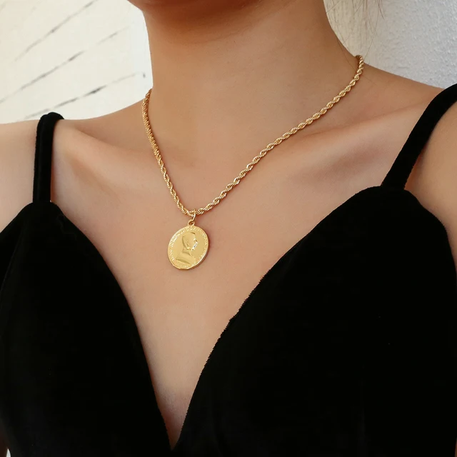 Flashbuy Gold Color Necklace For Women Vintage Multi-layer Long Chain ...