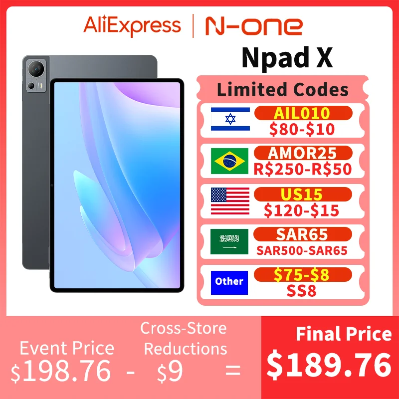 [World Premiere]N-one NPad X 11'' Tablet 2000x1200 FHD MTK G99 Android 13 8GB RAM 128GB ROM 8 ...