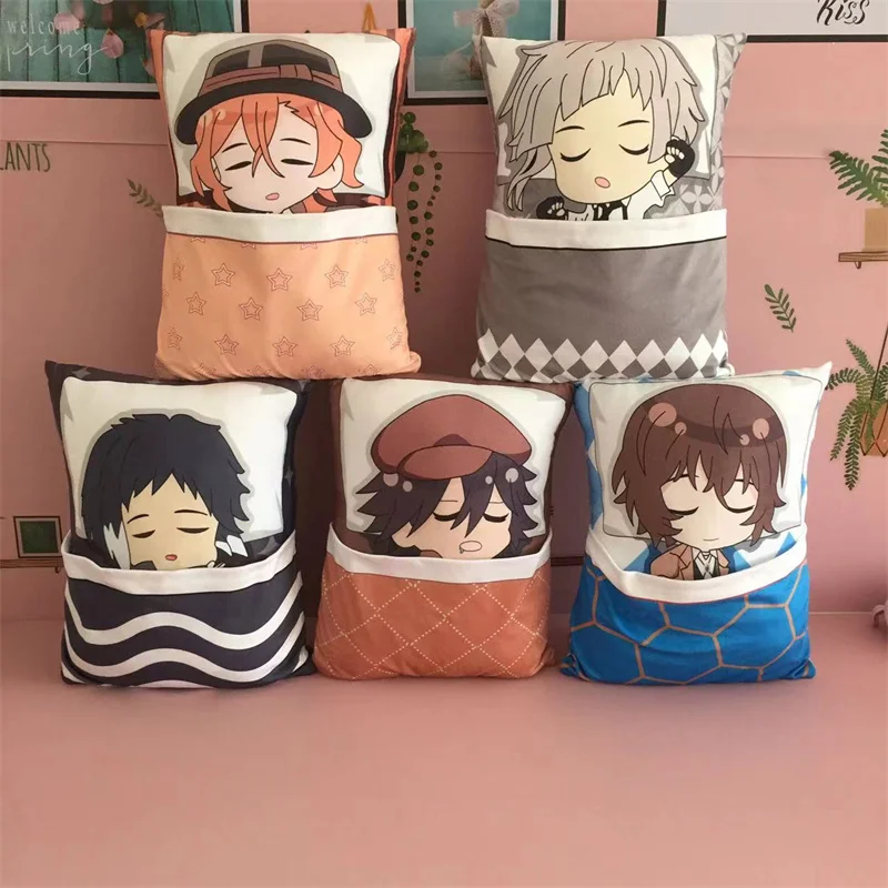 Bungou Stray Dogs Square Plush Pillow Osamu Dazai Nakahara Chuya Anime ...