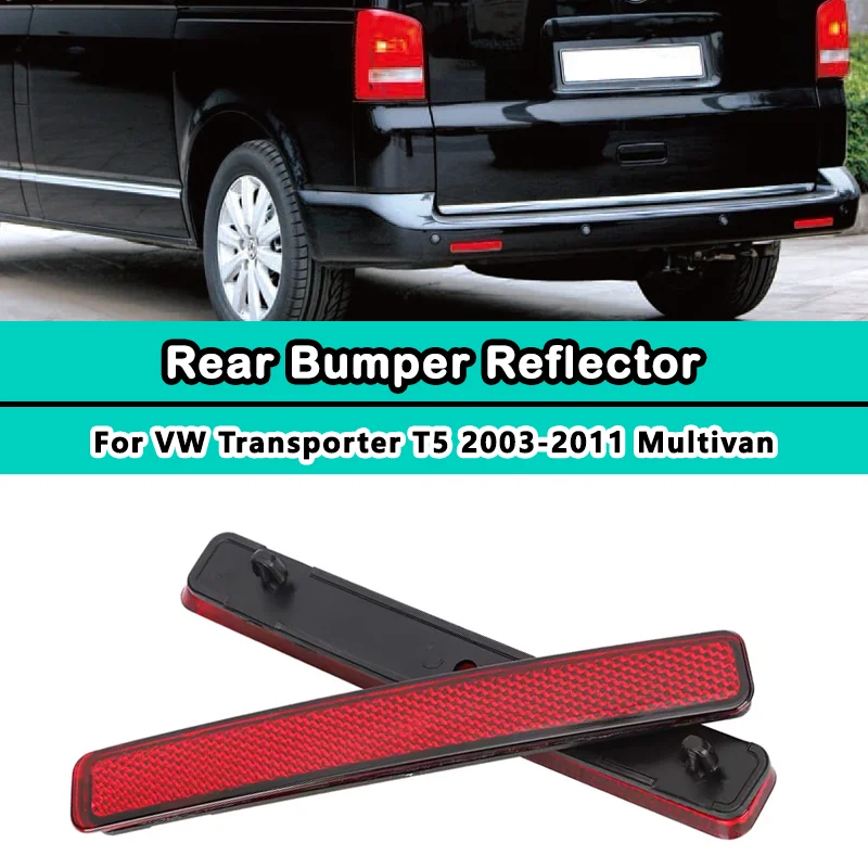 2PCS Red Left Right Rear Bumper Reflector Light For VW Transporter T5 ...