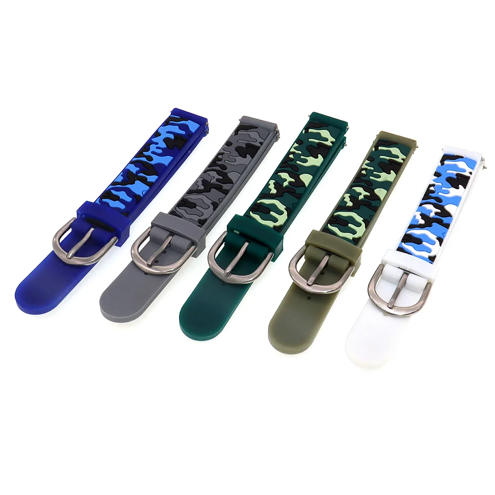 14mm-Camouflage-Silicone-Strap-Cartoon-Watch-Bands-For-Children-Watches ...
