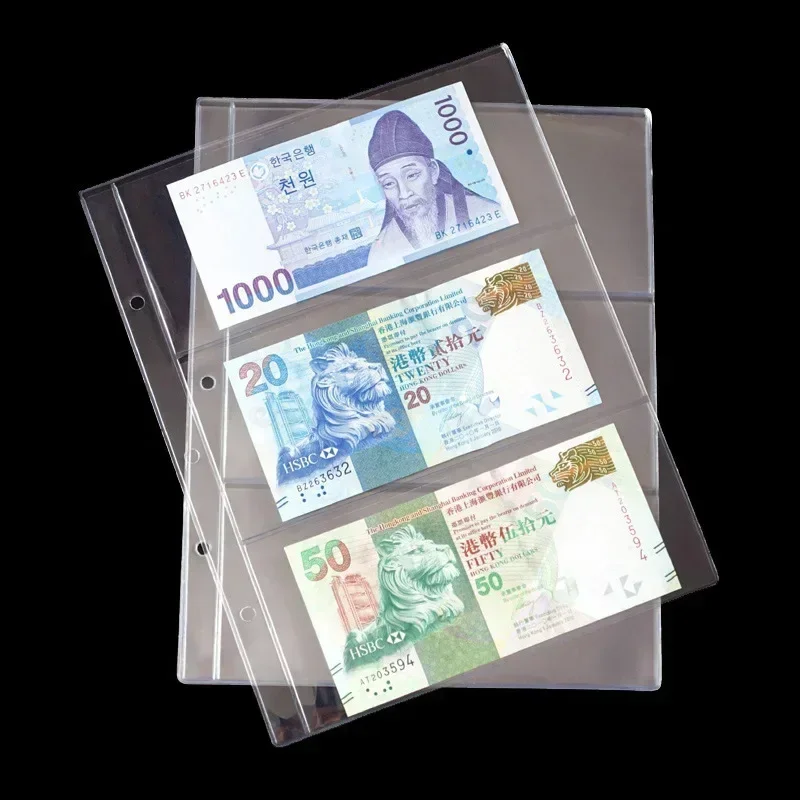2/3/4 Slot 10Pcs Banknote Collection Bag Coin Banknote Album Page ...