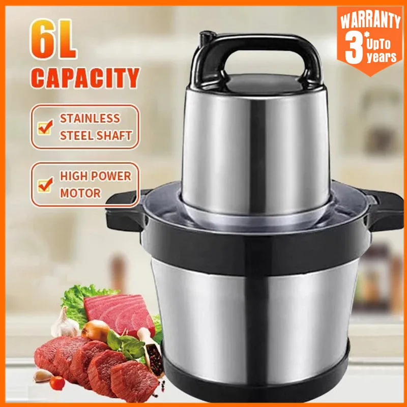 6L-Multifunction-Meat-Grinder-Machine-Chopper-Mincer-Stainless-Steel ...