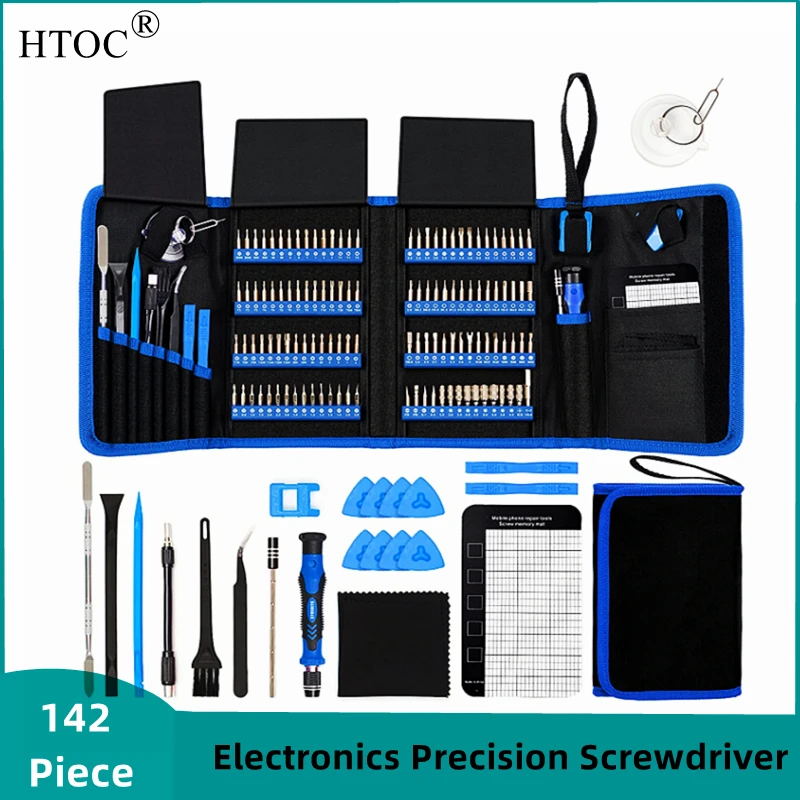 HTOC-142-Piece-Electronics-Precision-Screwdriver-Sets-With-120-Bits ...