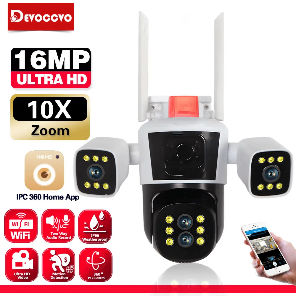 10X-Zoom-4K-16MP-Wifi-IP-Camera-Outdoor-Four-Lens-PTZ-Security-Camera ...