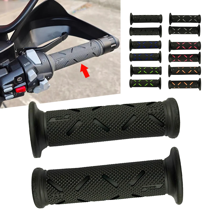 22MM Universal Motorcycle Handlebar Motorbike Grips Rubber Modification ...