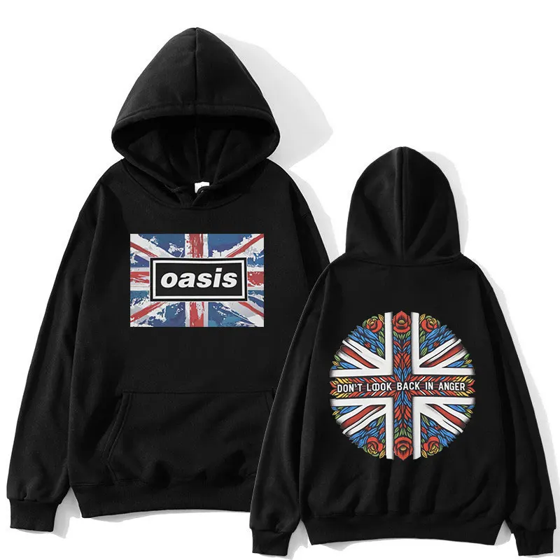 O-Oasis Graphic Hoodies British Rock Band Vintage Hooded Sweatshirts ...
