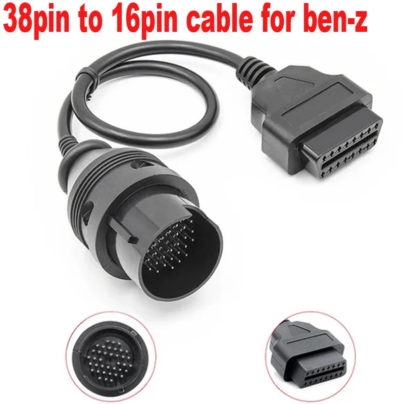 2024 For Mercedes 38Pin to 16Pin Female Connector OBD OBD2 OBDII ...
