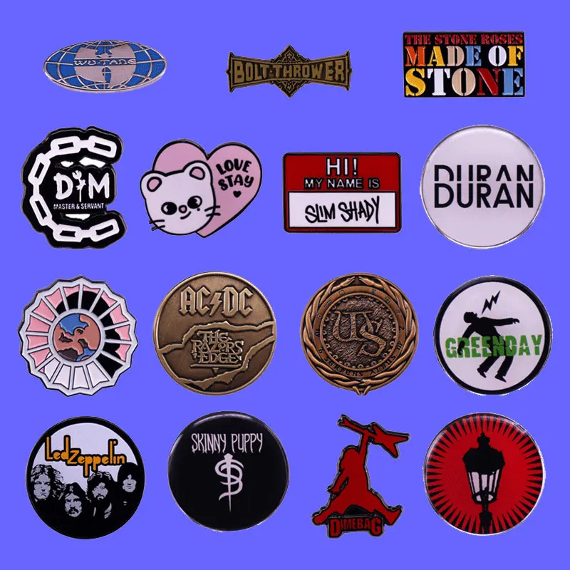 Various-Classic-Rock-Band-Choir-Emblems-Badge-Enamelled-Metal-Pin ...