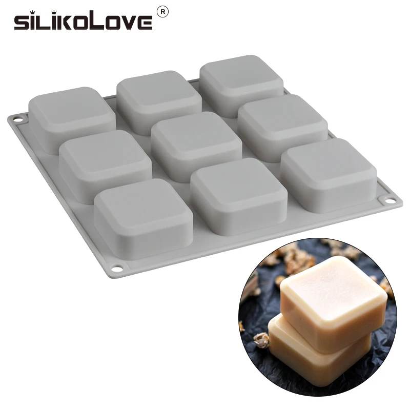 Silikolove 9 Cavities Square Soap Mold Silicone Soap Mold For Soap ...