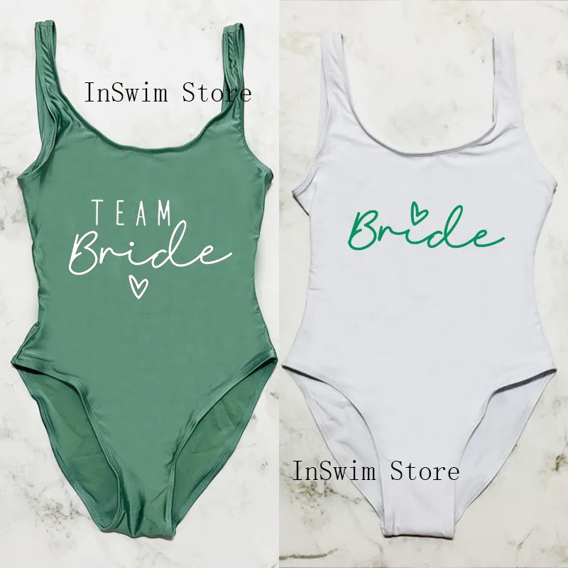 S-3XL-Team-Bride-One-Piece-Swimsuit-Bachelorette-Party-Swimwear-Women ...