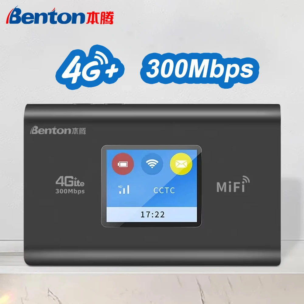 Benton-MiFi-Portable-4G-Plus-Router-VPN-CAT6-300Mbps-2-4GHz-WiFi-Mobile ...