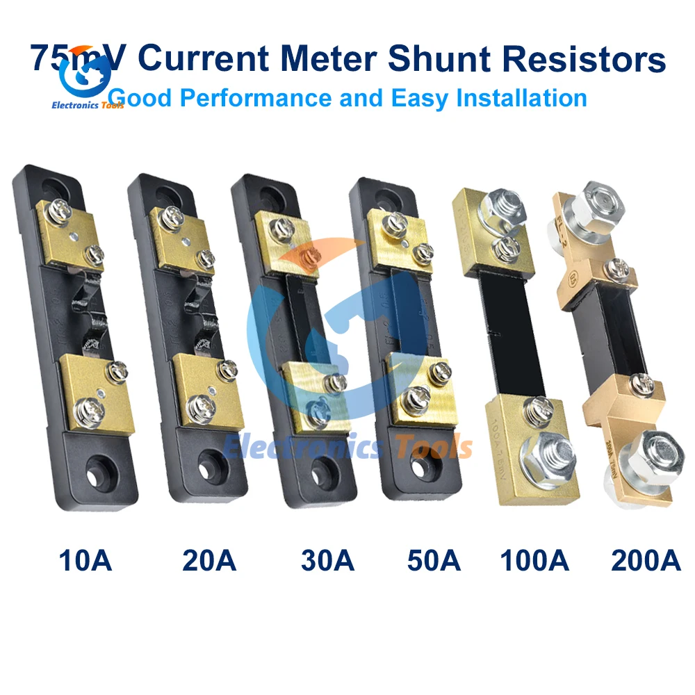 External Shunt 10A 20A 30A 50A 100A 200A 75mV Current Meter Shunt ...