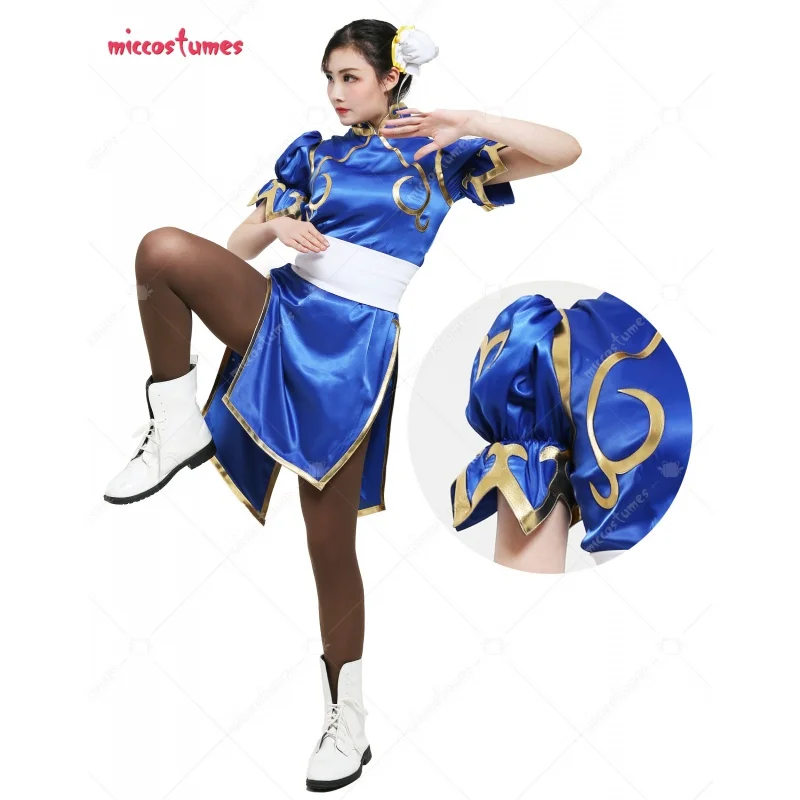Women-s-Game-Fighter-Chun-Li-Cosplay-Costume-for-Adult-Blue-Cheongsam ...