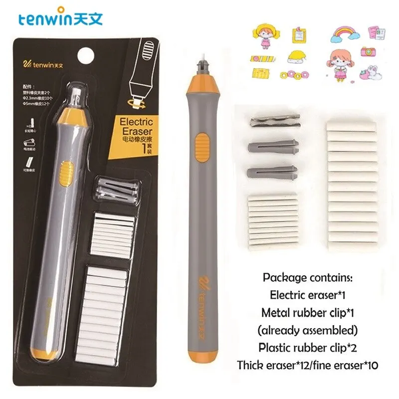 Electric-Eraser-Kit-Battery-Operated-Eraser-Automatic-Pencil-Eraser ...