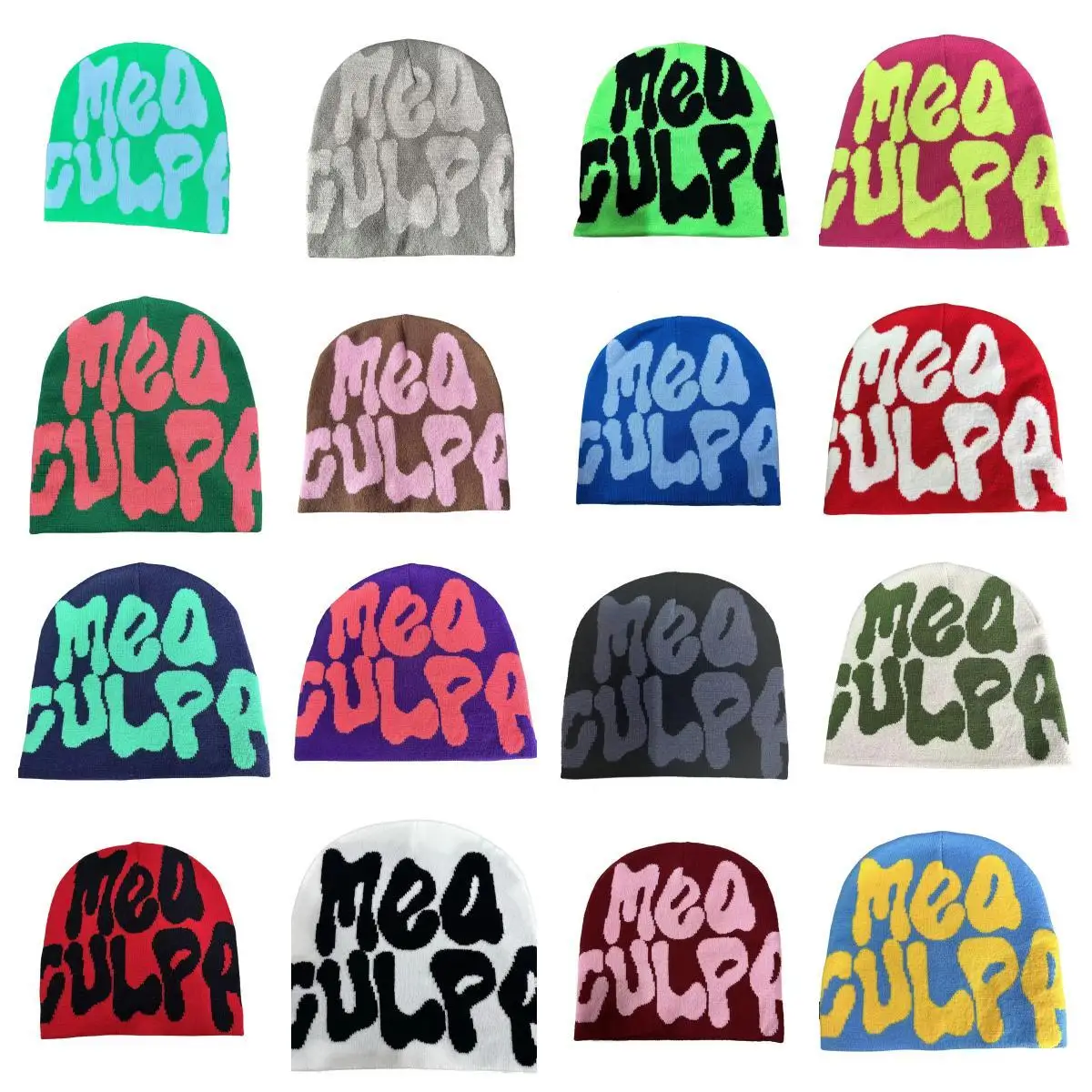 Multicolored-New-Knitting-Beanies-Hat-Men-Women-Paragraph-Quality-Cap ...