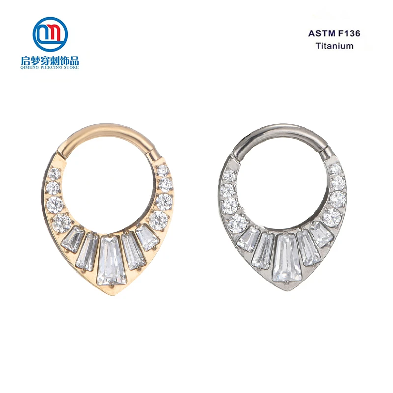 Hobie Swimwear FINE4U Daith Piercing Jewelry - 16G 8mm Titanium Hinged ...