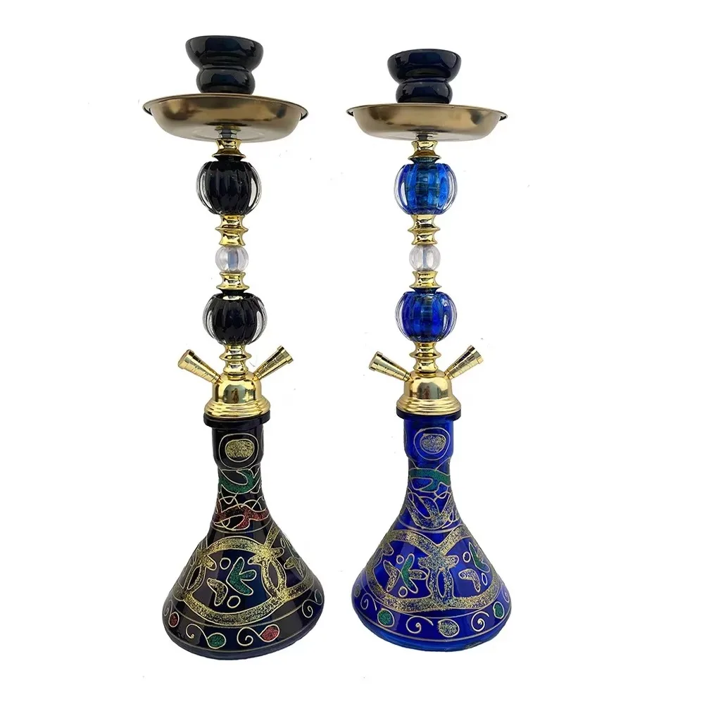 Double-Tube-Medium-Glass-Smoking-Set-Arabian-Hookah-Set-Classic-Style ...