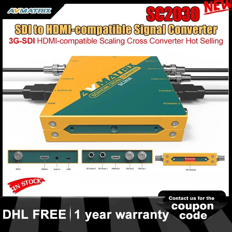 AVMATRIX-SC2030-SDI-to-HDMI-compatible-Signal-Converter-3G-SDI-HDMI-compatible-Scaling-Cross ...