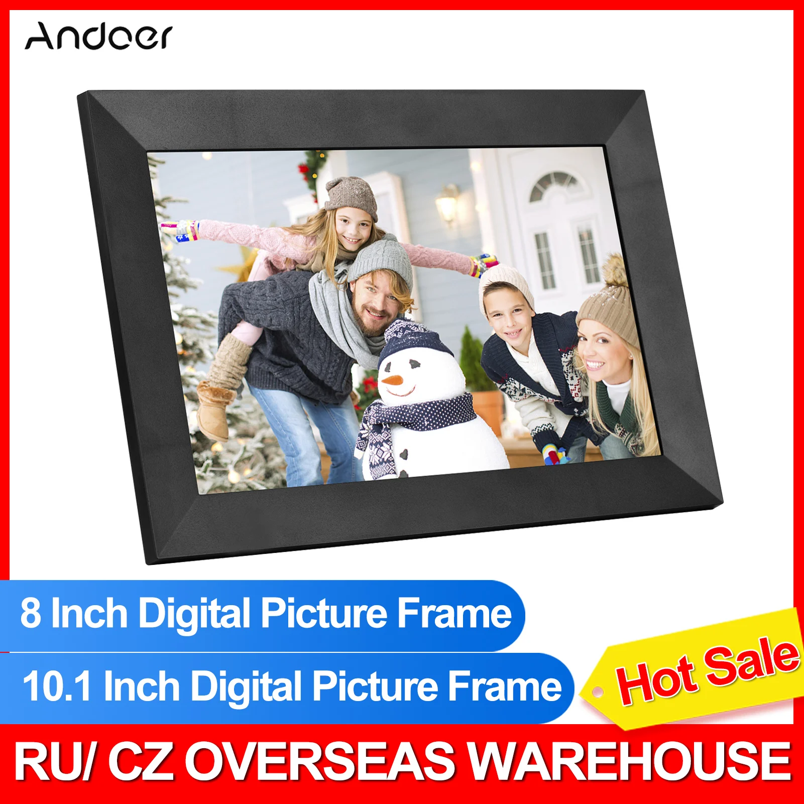 Andoer 8 Inch WiFi Photo Frame Digital Picture Frame Photo Album IPS ...