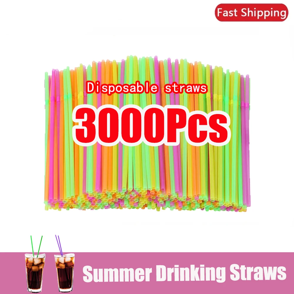 30-3000Pcs-Colorful-Black-Drinking-Rietjes-Straws-Party-Kunststof ...