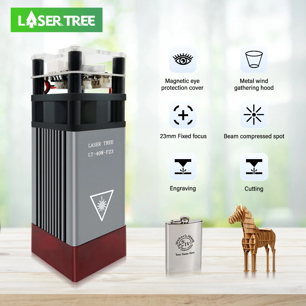 LASER-TREE-40W-Laser-Head-450nm-Blue-Light-TTL-Module-with-Metal-Hood ...