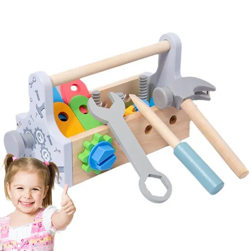 Wooden-Tool-Set-For-Kids-Kids-Tool-Box-With-Nut-Screw-Educational-Toys ...