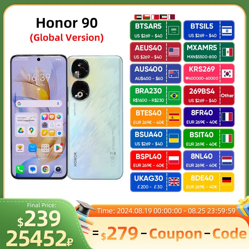 New-Global-Version-HONOR-90-5G-200MP-Ultra-Clear-Camera-Snapdragon-7 ...