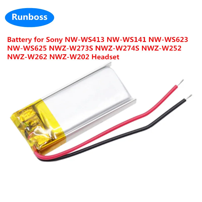 New 3.7V AHB501323T Headset Battery for Sony NW-WS413 NW-WS141 NW-WS623 ...