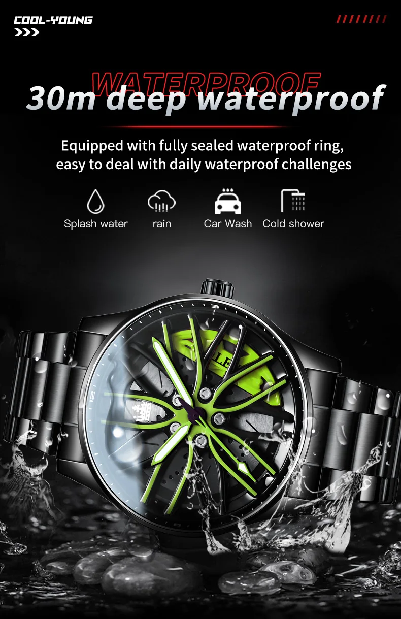 OLEVS 9937 Hip Hop Car Wheel Watch Price in Bangladesh | ShopZ