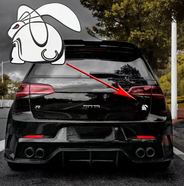 3D Metal Running Rabbit Emblem Car Stickers Rear Trunk Badge for VW ...