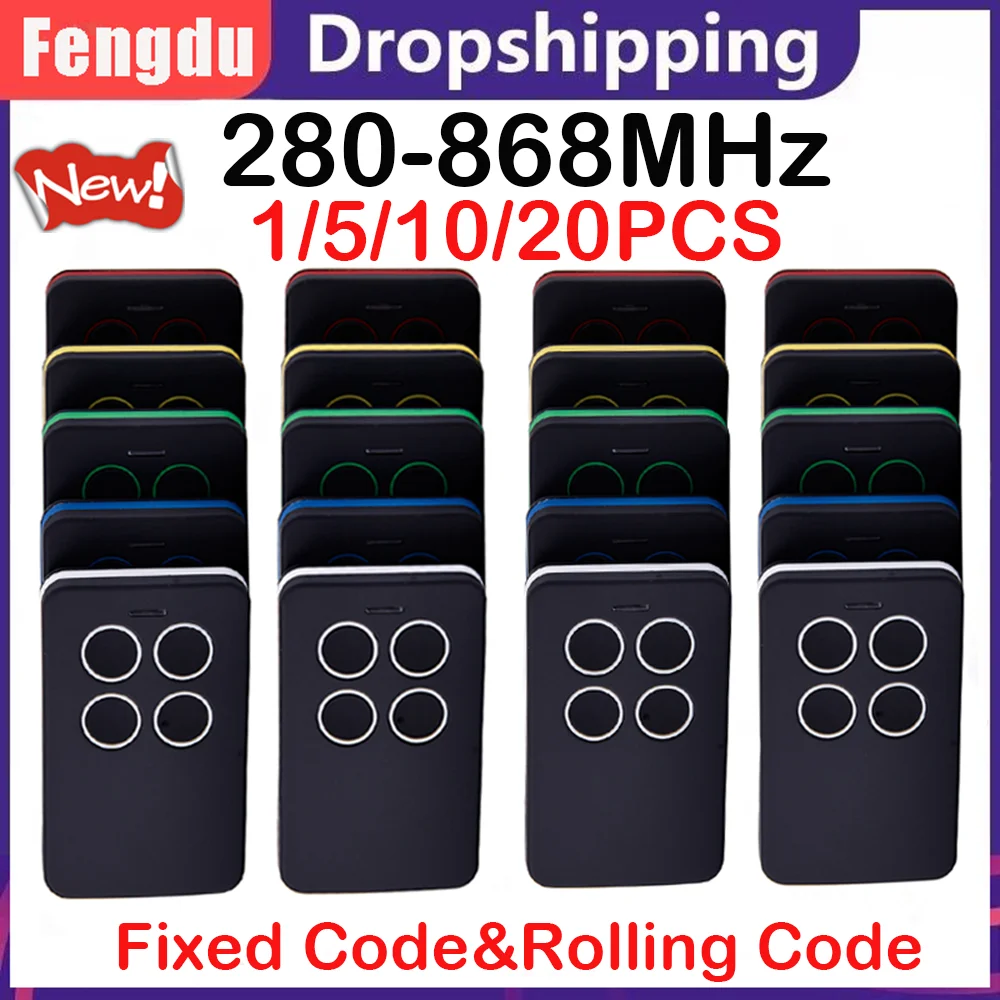 Garage Door Universal Multifrequency Garage Remote Rolling Code 280 ...