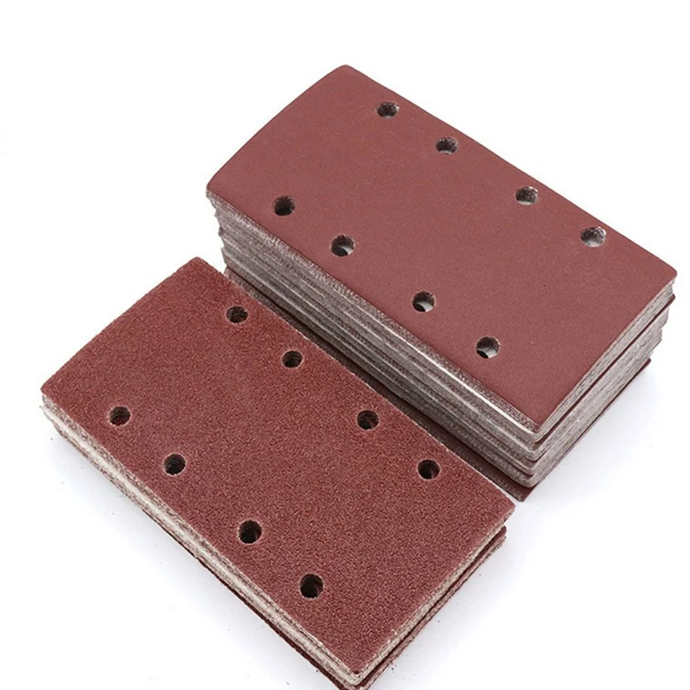 40Pcs-Square-Sandpaper-Grit-Flocking-Sand-Paper-8-Hole-40-80-Grit ...